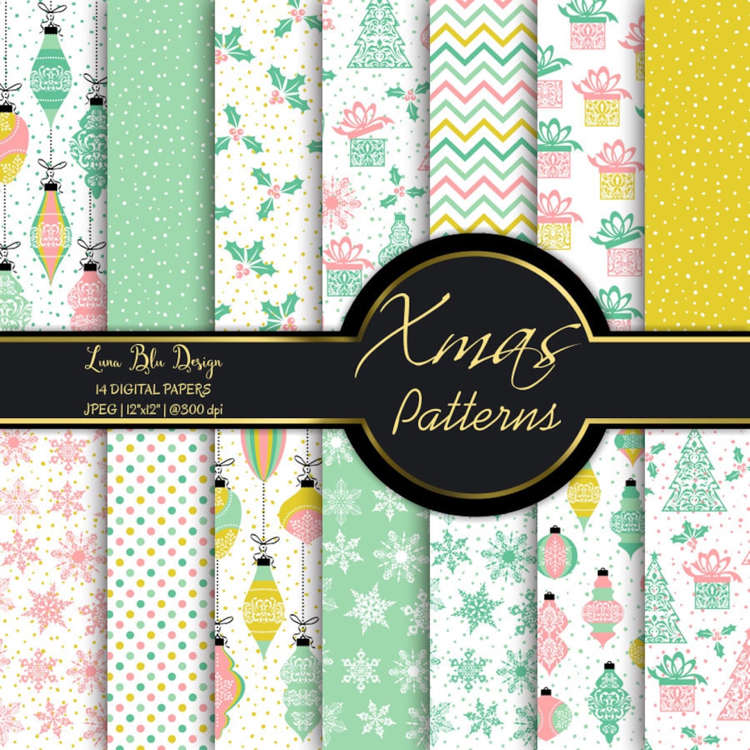 Digital Scrapbooking Paper, Christmas Digital Papers, Holiday Scrapbook ...