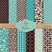 Teal and Brown Digital Paper: teal and Brown Patterns - Etsy