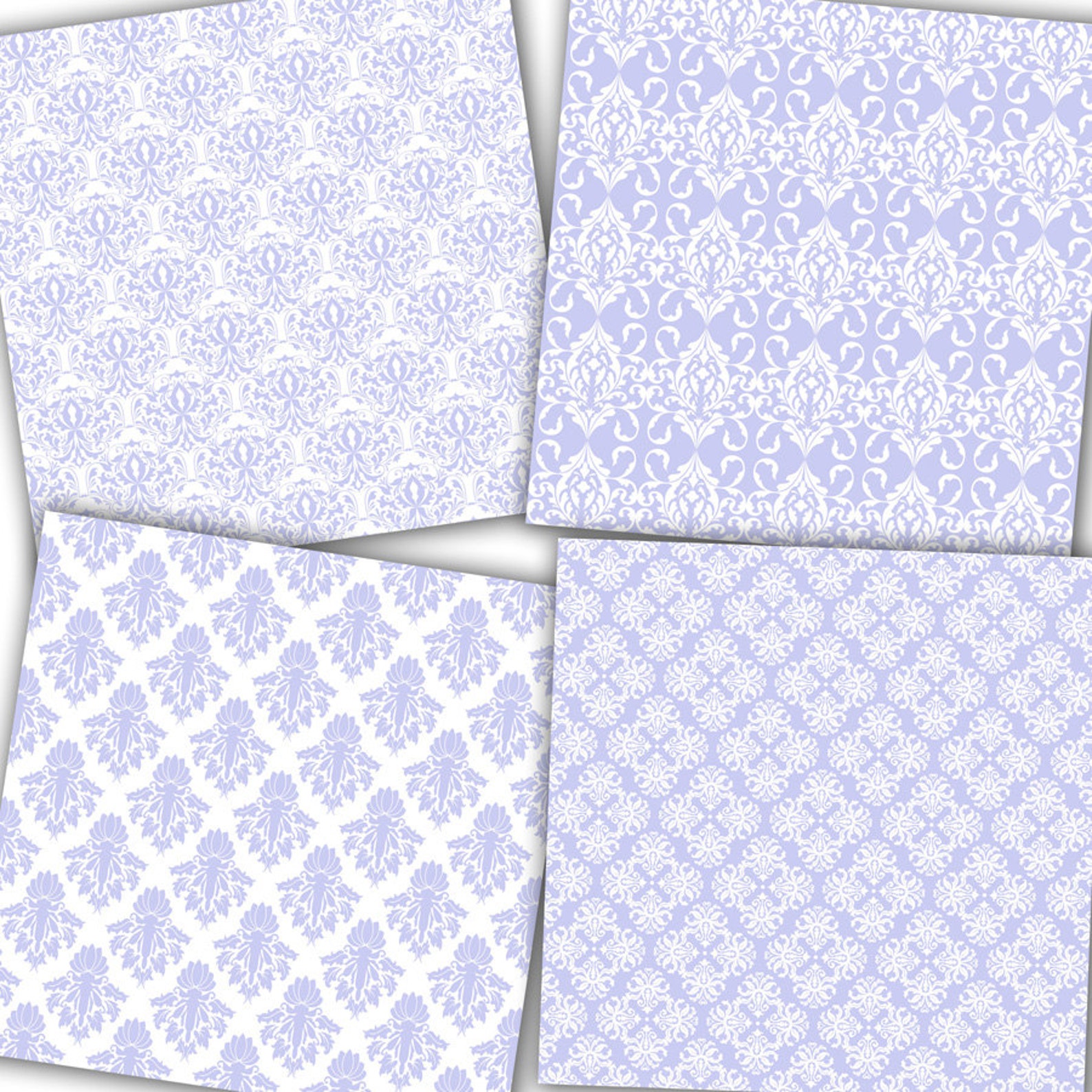 Periwinkle Digital Paper: periwinkle Damask - Etsy