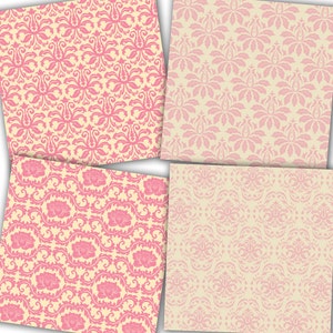 Damask Digital Paper: "vintage Pink Damasks" Vintage Pink Scrapbook ...