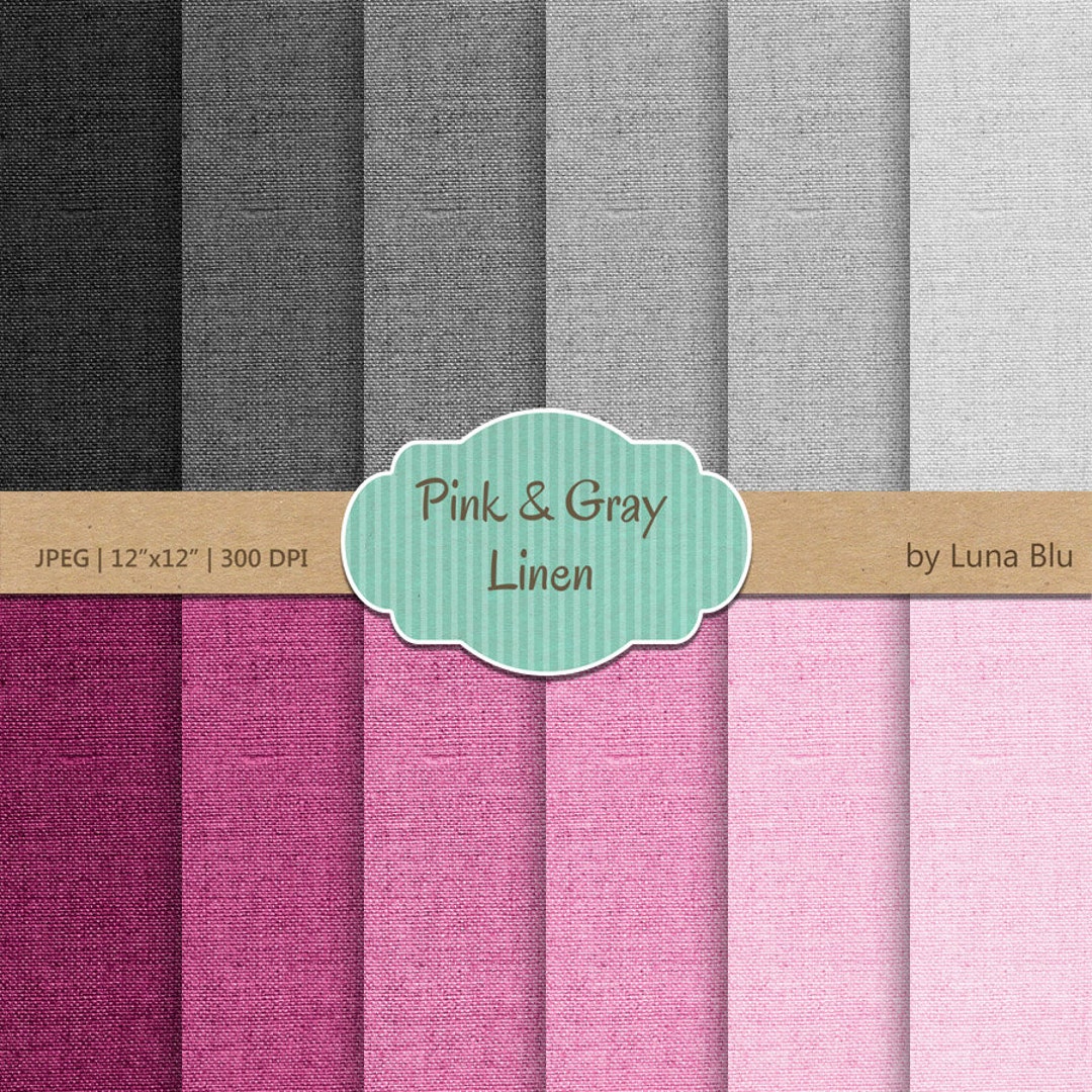 Linen Digital Paper: "pink and Gray" Linen Textures, Linen Backgrounds ...