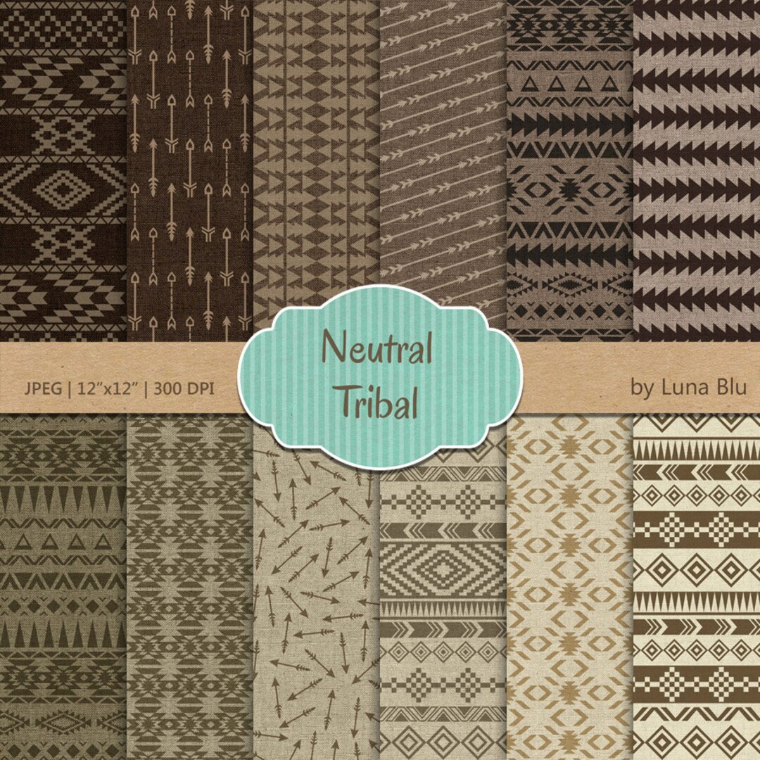 Tribal Digital Paper: "tribal Patterns" Neutral Tribal Papers With ...
