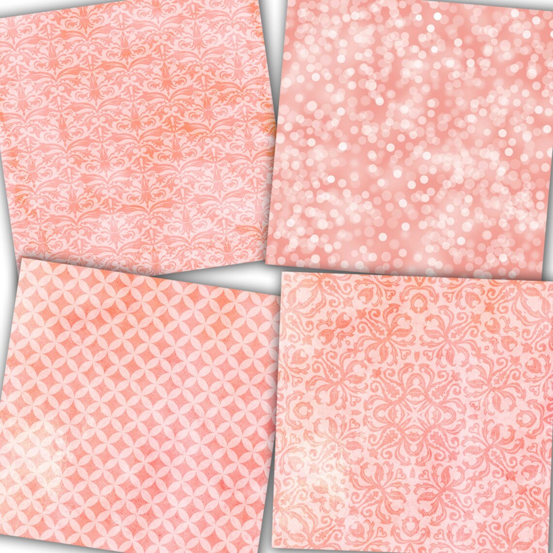 Textured Digital Paper: coral Textures Coral | Etsy