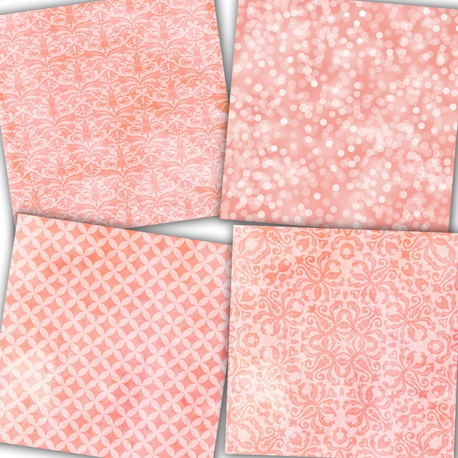 Textured Digital Paper: Coral Textures coral | Etsy
