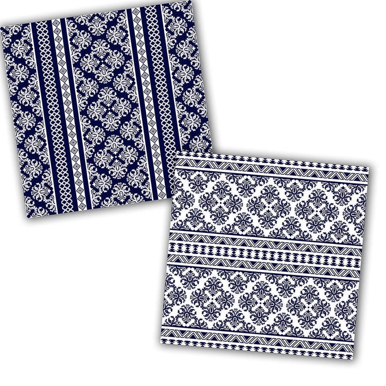 Navy Scrapbook Paper: navy Seamless Patterns Navy - Etsy