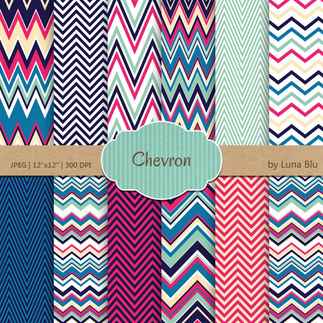 Chevron Digital Paper: Seamless Patterns for Scrapbooking (JPG, 300dpi ...