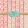 Baby Pink Digital Paper: "baby Pink Damask " Soft Pink, Pale Pink ...