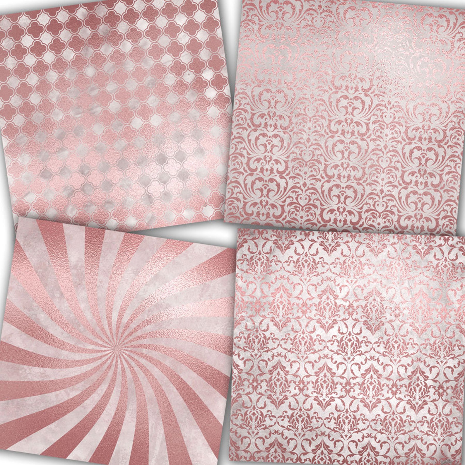 Pink Digital Paper: pink Foil Patterns Foil - Etsy