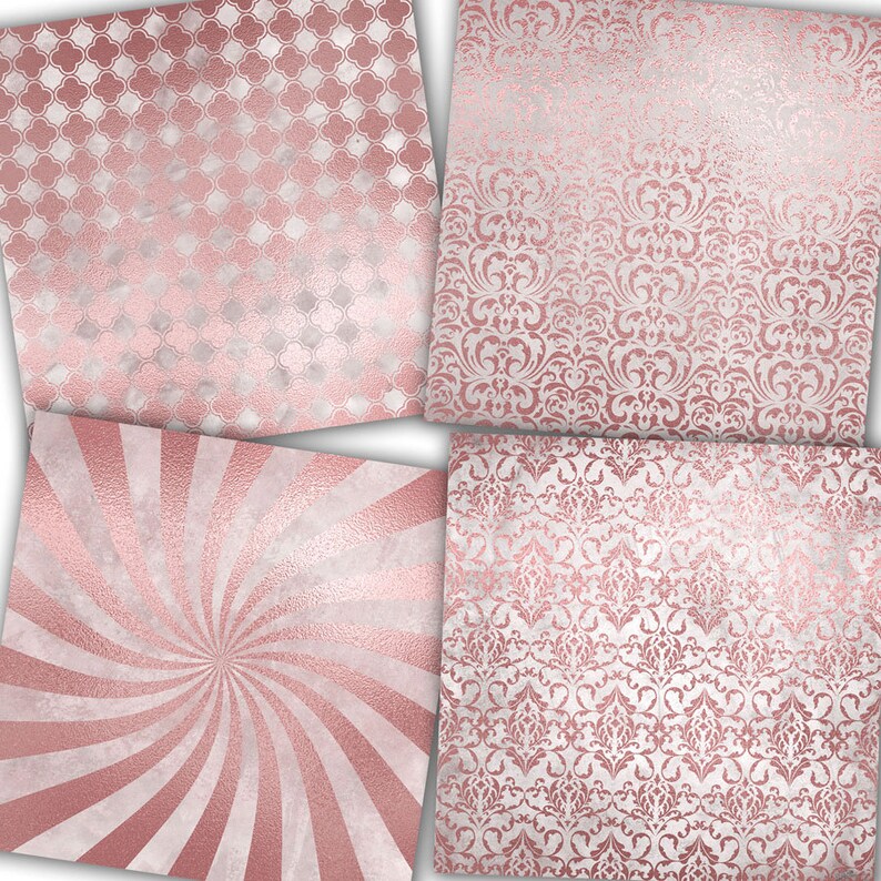 Pink Digital Paper: Pink Foil Patterns foil | Etsy