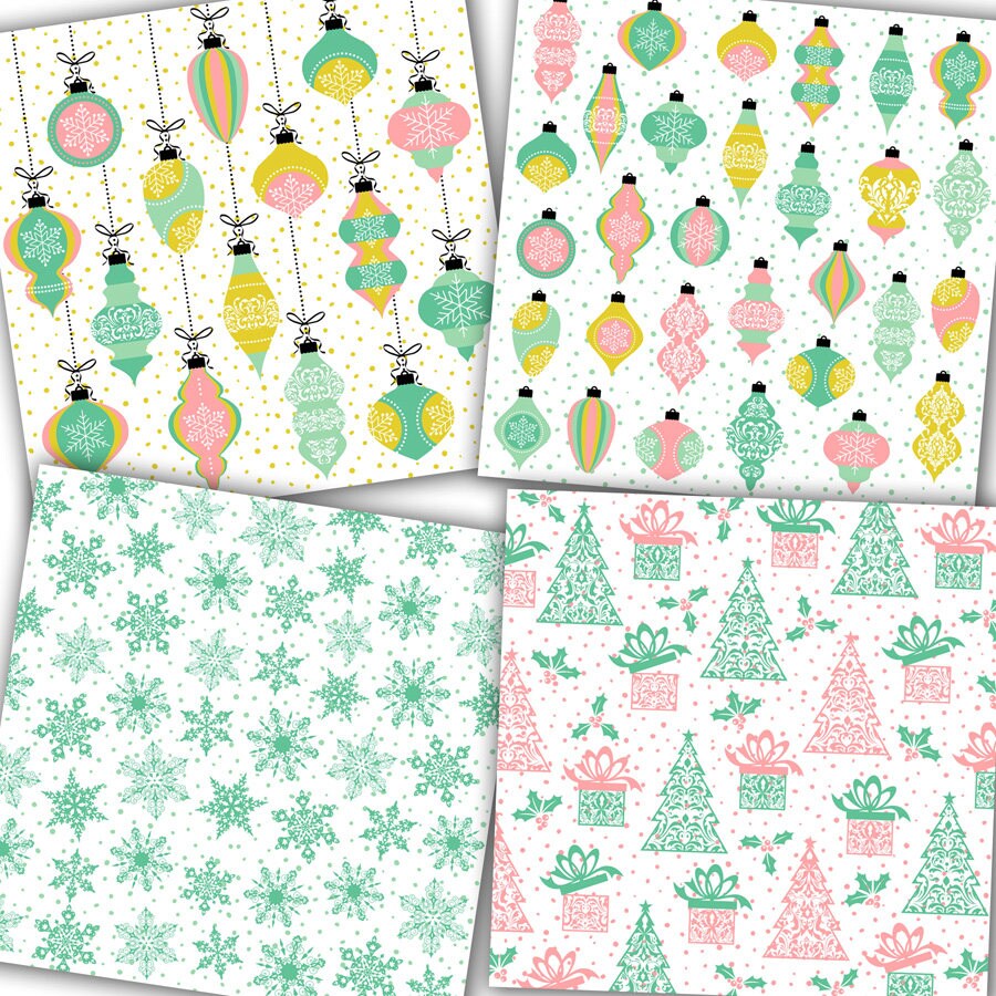 Digital scrapbooking paper christmas digital papers holiday | Etsy