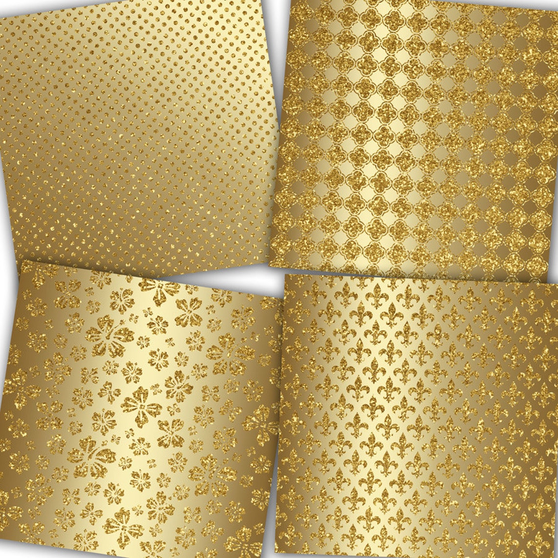 Gold Glitter Digital Paper: gold Glitter Patterns - Etsy