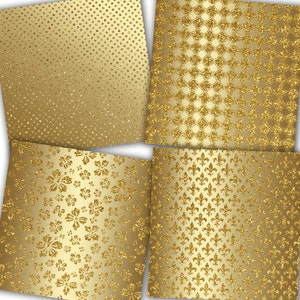 Gold Glitter Digital Paper: "gold Glitter Patterns" Glitter Digital ...