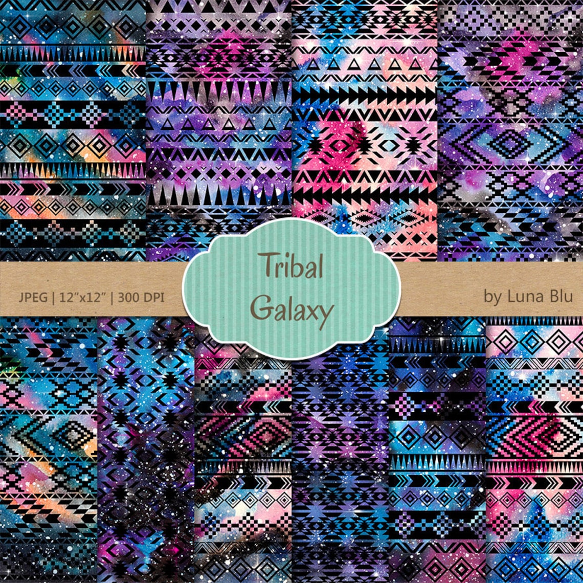 Galaxy Digital Paper: tribal Galaxy Tribal Digital - Etsy