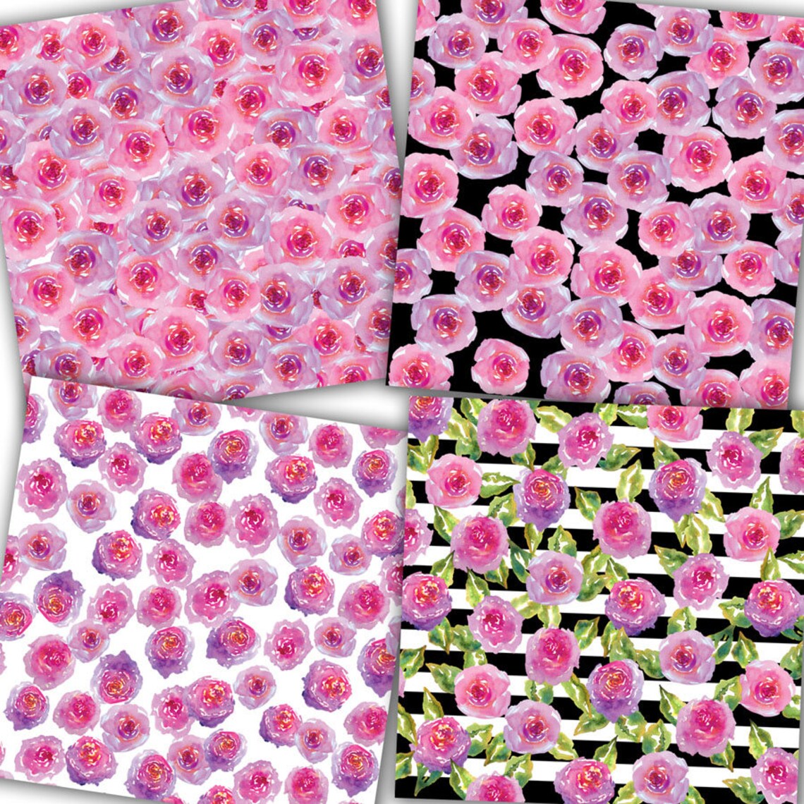 Watercolor Floral Digital Paper: watercolor Floral - Etsy