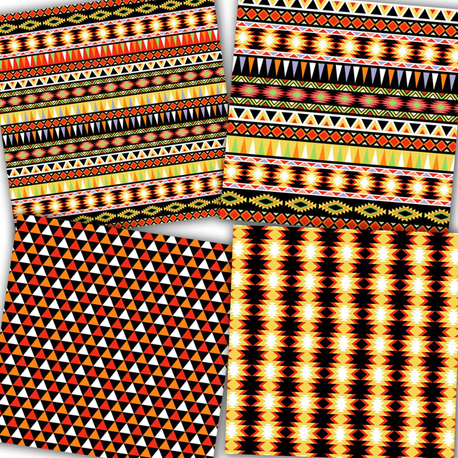 Tribal Digital Paper: Tribal Patterns With - Etsy