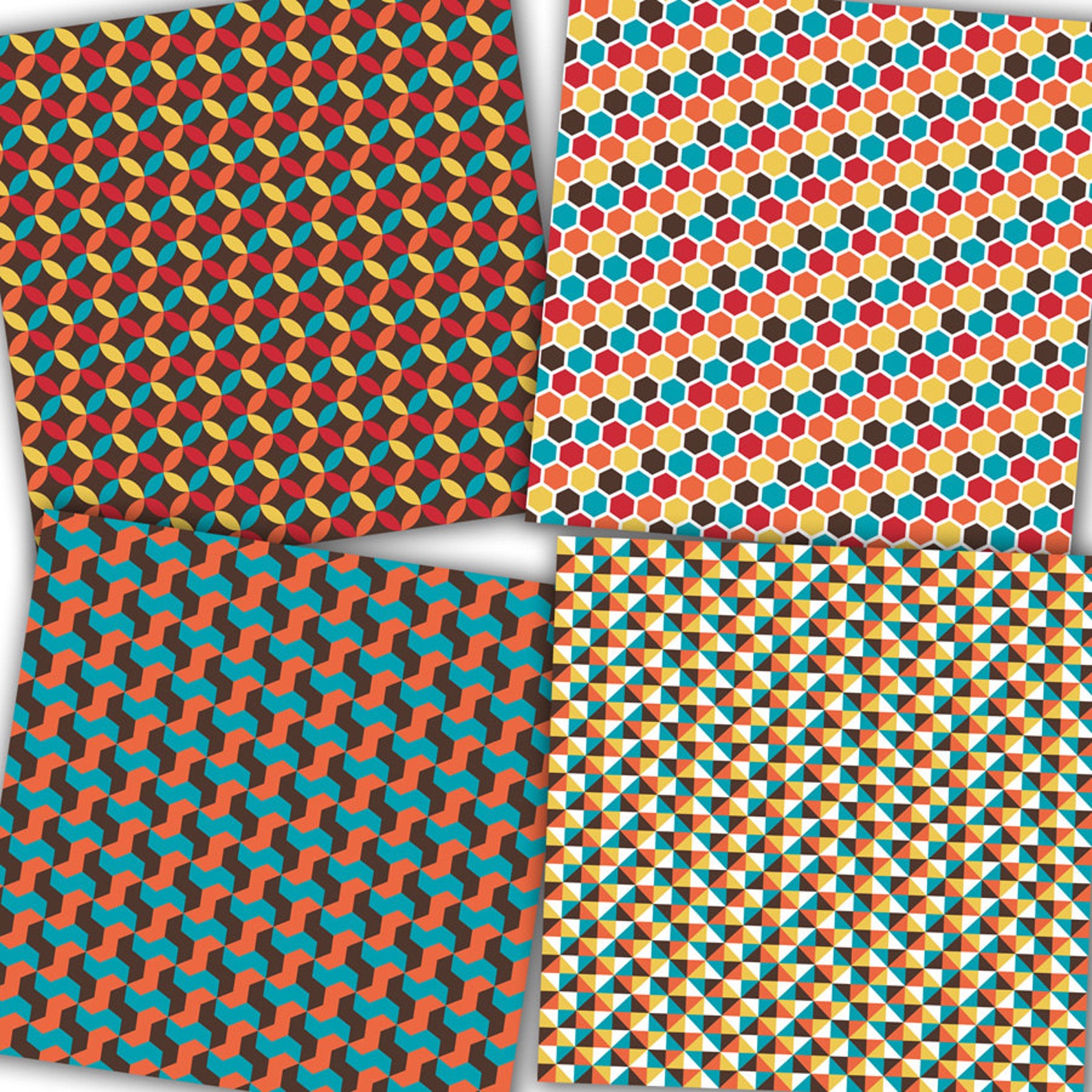 Geometric Digital Paper: Geometric Patterns | Etsy