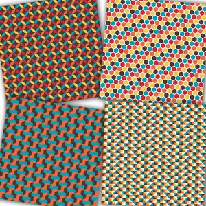 Geometric Digital Paper: "geometric Patterns" Colorful Geometric Papers ...