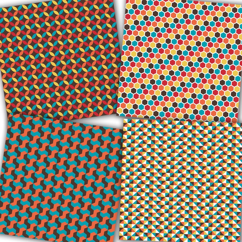 Geometric Digital Paper: Geometric Patterns | Etsy