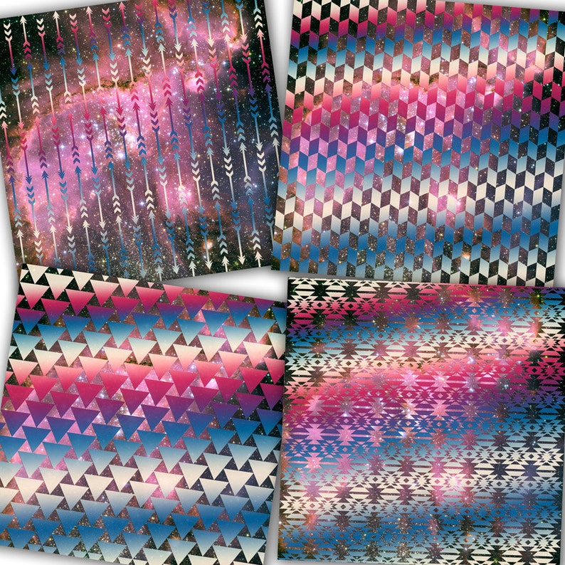 Tribal Digital Paper Pack: galaxy Tribal Patterns - Etsy