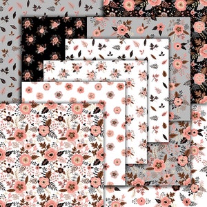 Floral Digital Paper Pack, Seamless Floral Digital Paper Commercial ...