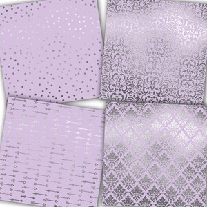 Lavender Digital Paper, Silver Digital Paper, Metallic Digital Paper ...