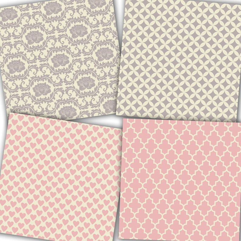 Pink and Taupe Digital Paper: Pink and Taupe | Etsy