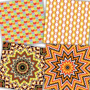 Tribal Digital Paper: " Tribal Patterns" With Triangles, Chevron ...