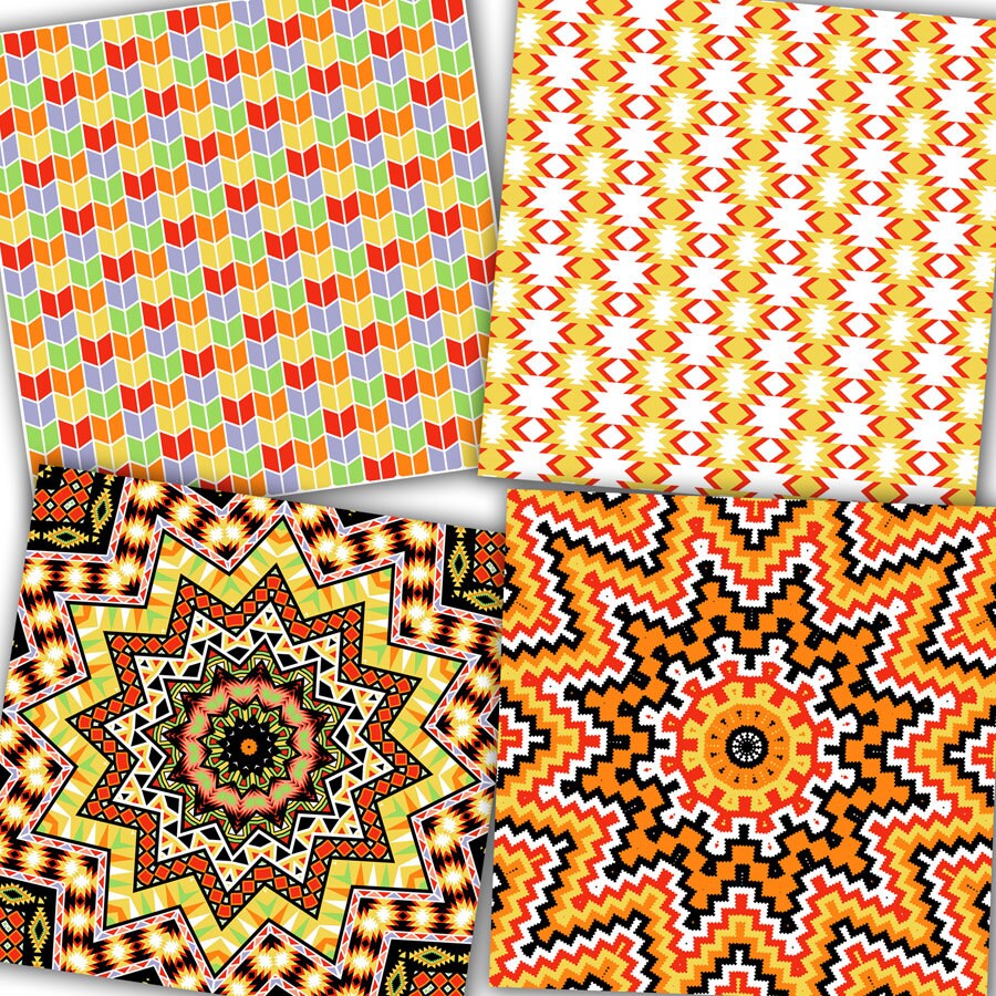 Tribal Digital Paper: Tribal Patterns With - Etsy
