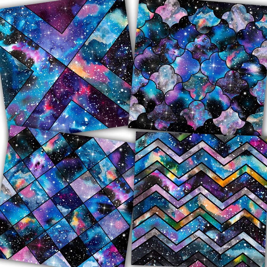 Galaxy Scrapbook Paper galaxy Patterns Watercolor - Etsy Australia