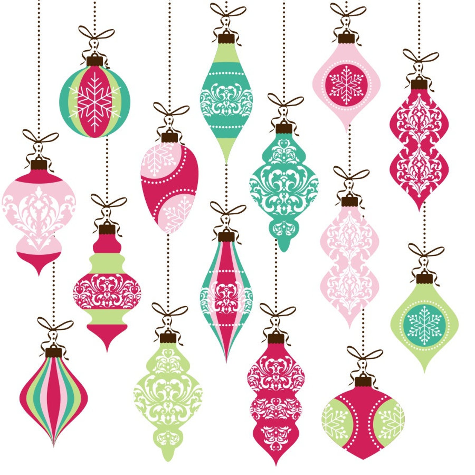 Christmas Clipart Christmas Ornaments Clipart Christmas | Etsy