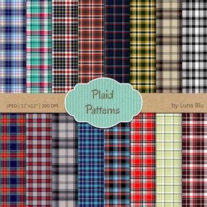 Plaid Digital Paper: "plaid Patterns" Scrapbooking Paper, Plaid ...