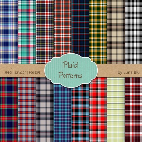 Plaid Digital Paper: plaid Patterns Scrapbooking - Etsy