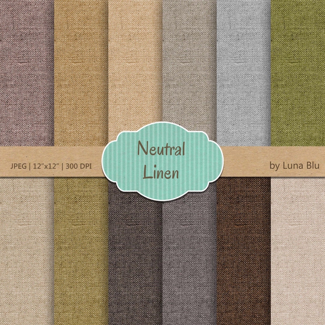 Linen Digital Paper Pack: "neutral Linen" Neutral Digital Paper, Linen ...