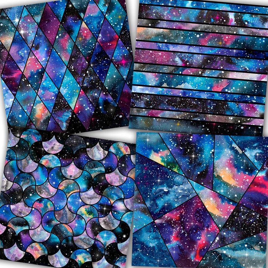 Galaxy Scrapbook Paper galaxy Patterns Watercolor - Etsy Australia