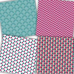 Geometric Digital Paper Pack: "geometric" Scrapbook Paper, With ...
