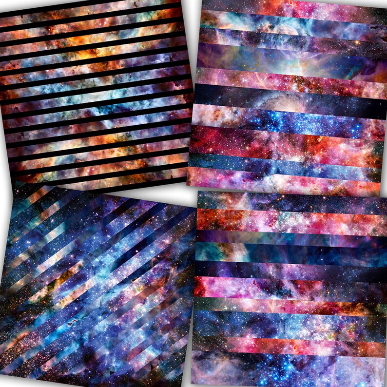 Galaxy Digital Paper: galaxy Stripes Galaxy - Etsy