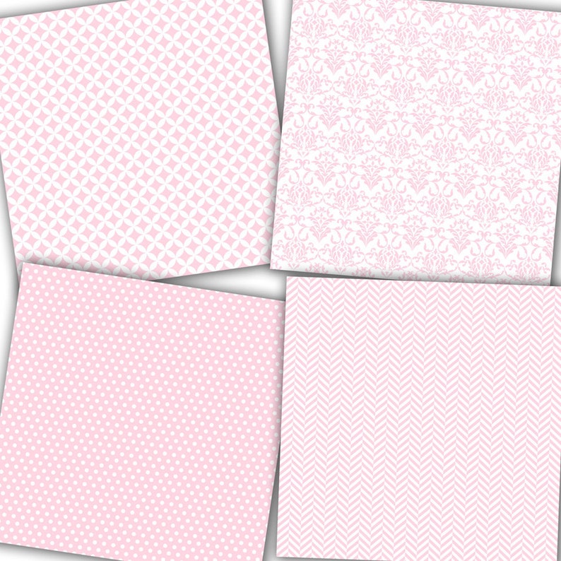 Baby Pink Digital Paper: Baby Pink Patterns soft | Etsy