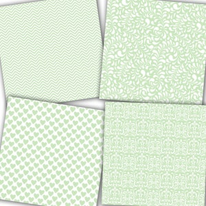 Baby Green Digital Paper: "baby Green Patterns" Soft Green, Light Green ...
