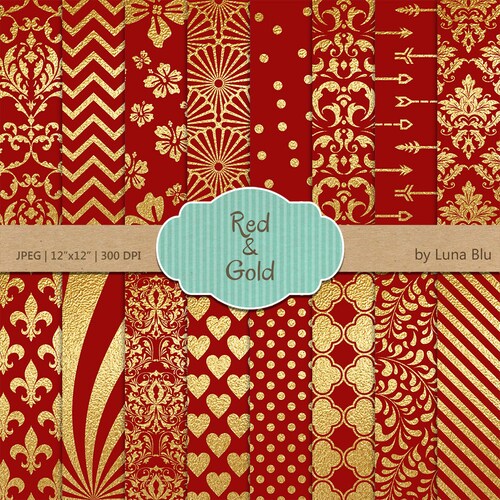 Red and Gold Princess Digital Paper Seamless Princess | Etsy