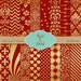 Red and Gold Digital Paper: "red and Gold Foil Patterns" Red Digital ...