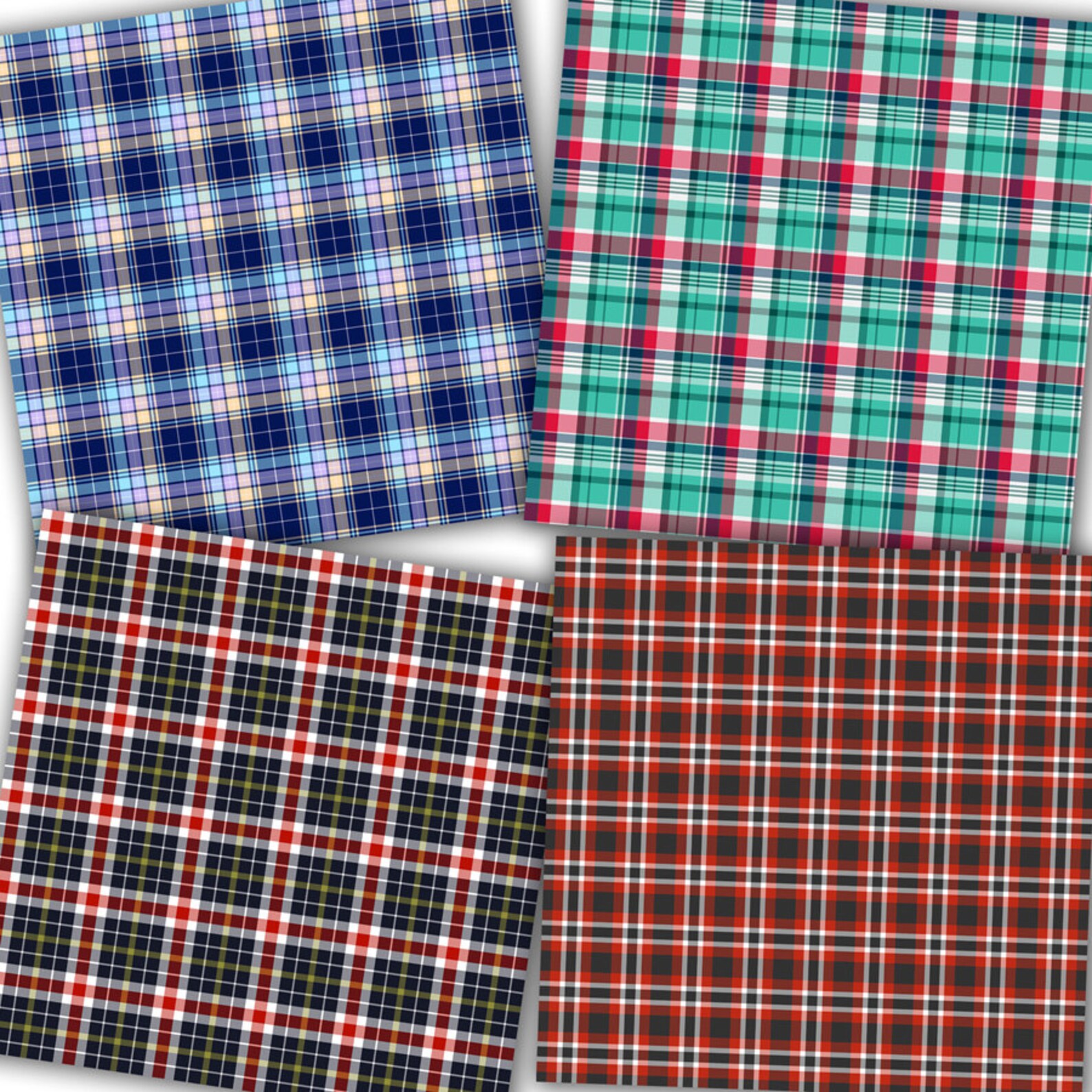 Plaid Digital Paper: plaid Patterns Scrapbooking Paper, Plaid ...
