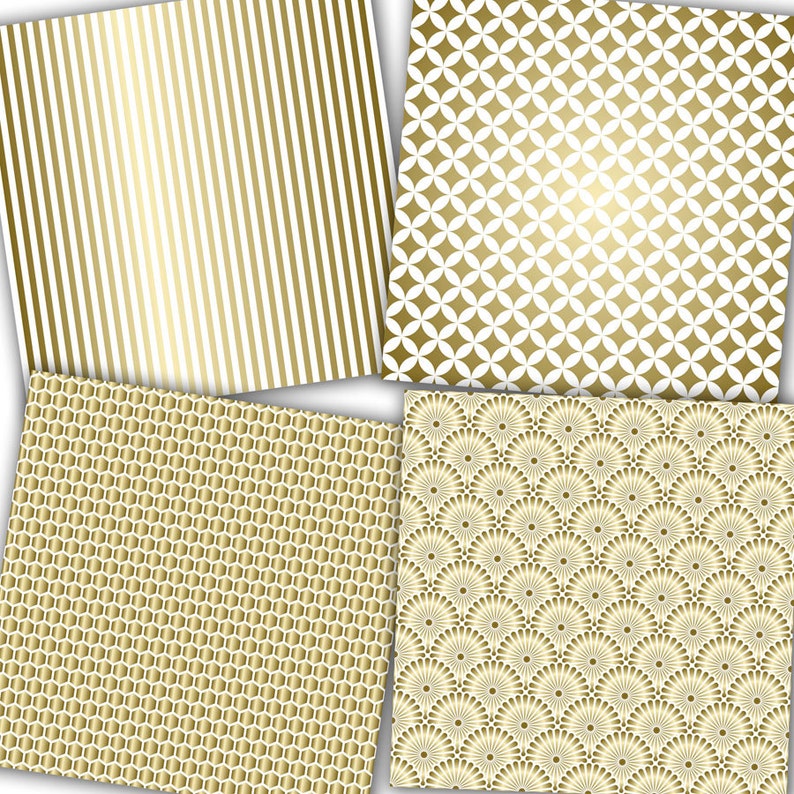 White and Gold Digital Paper: white and Gold | Etsy