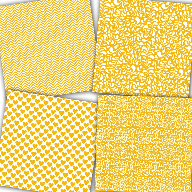 Mustard Digital Paper: Mustard Patterns yellow | Etsy