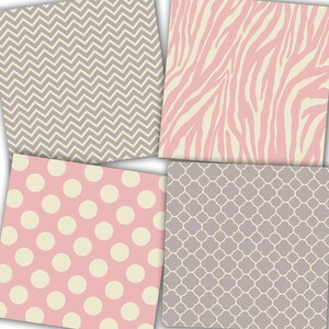 Pink and Taupe Digital Paper: "pink and Taupe" Scrapbook Paper Pack ...