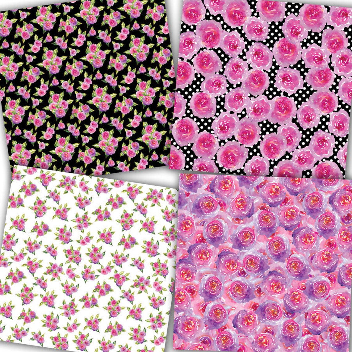 Watercolor Floral Digital Paper: watercolor Floral - Etsy