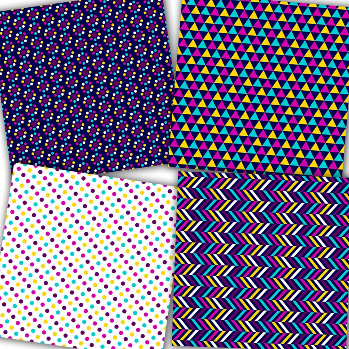 Geometric Digital Paper: geometric Patternsneon | Etsy