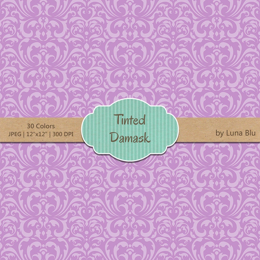 Damask Digital Paper pack: Tinted Damask digital | Etsy