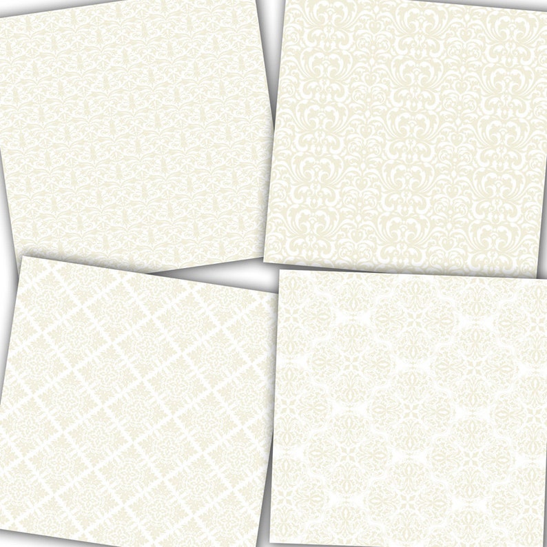 Ivory Digital Paper: ivory Damask Patterns Subtle - Etsy