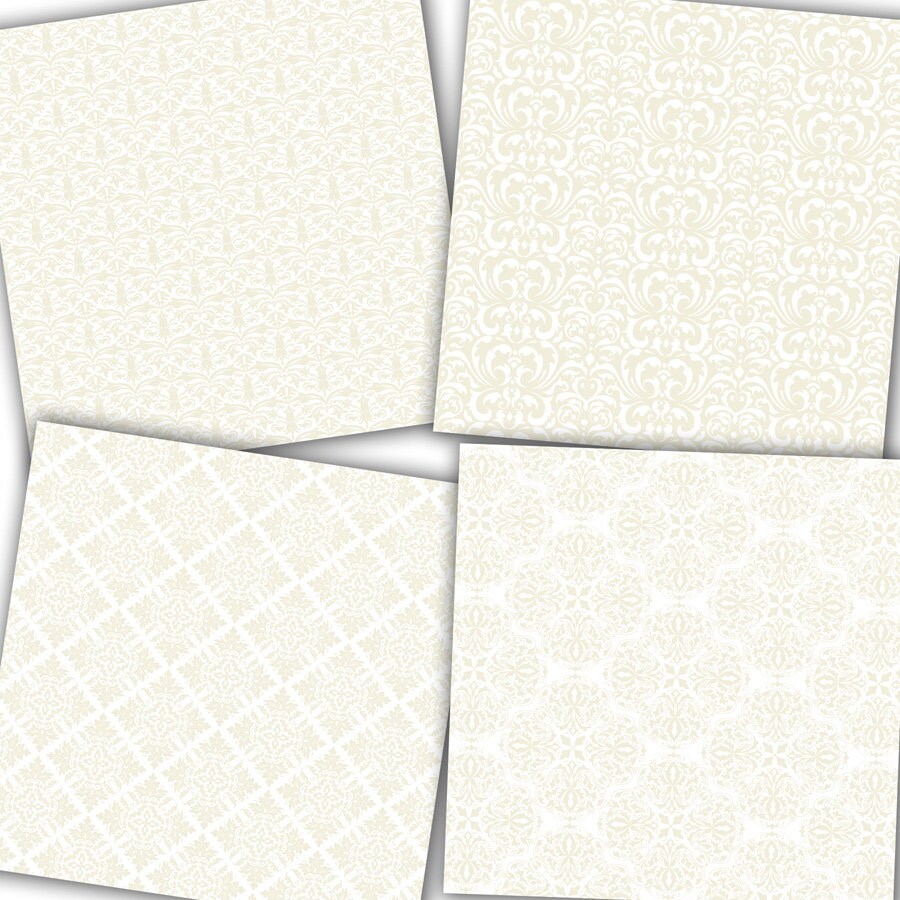 Ivory Digital Paper: ivory Damask Patterns Subtle - Etsy