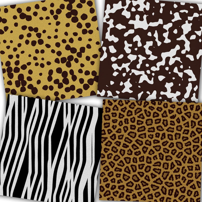 Animal Print Digital Paper: Textured Animal Prints | Etsy